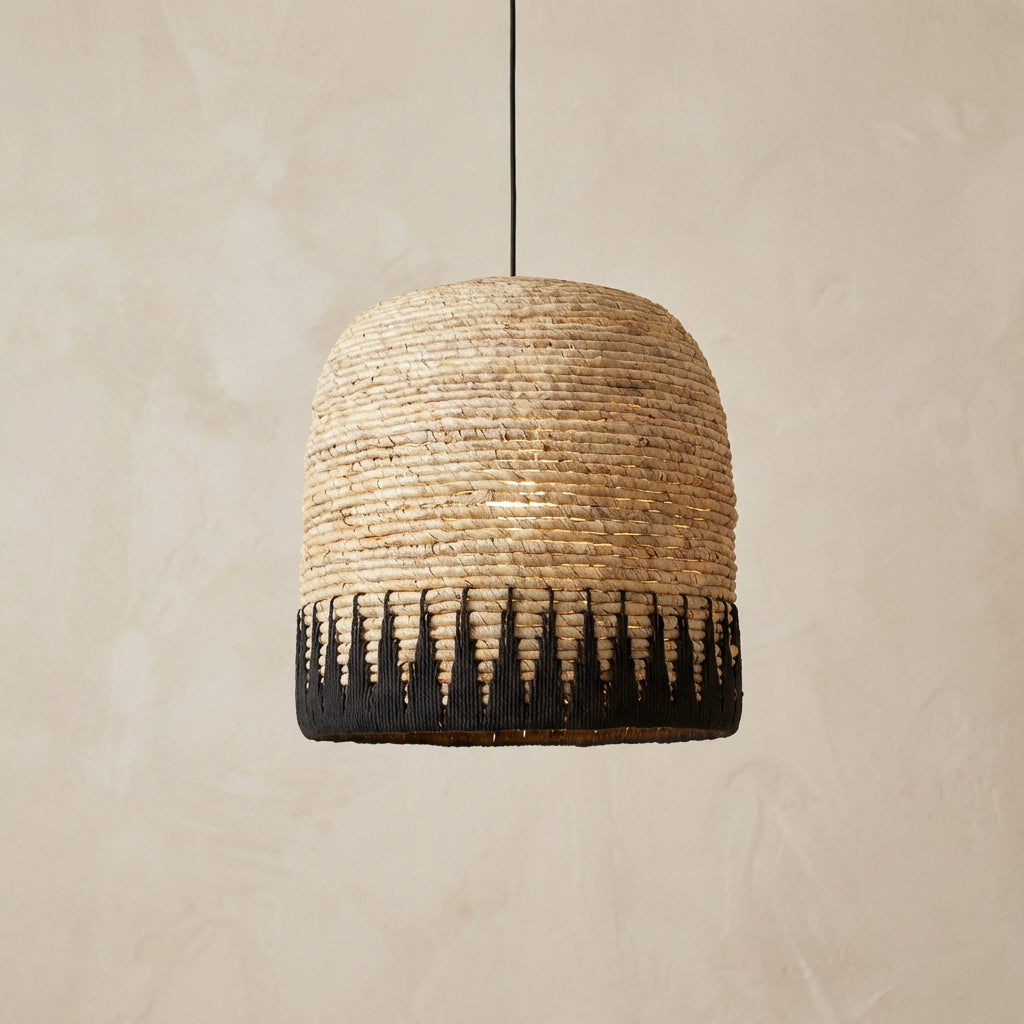Durian Pendant lamp – Handwoven Abaca with Black Cotton Detail – Vibes ...